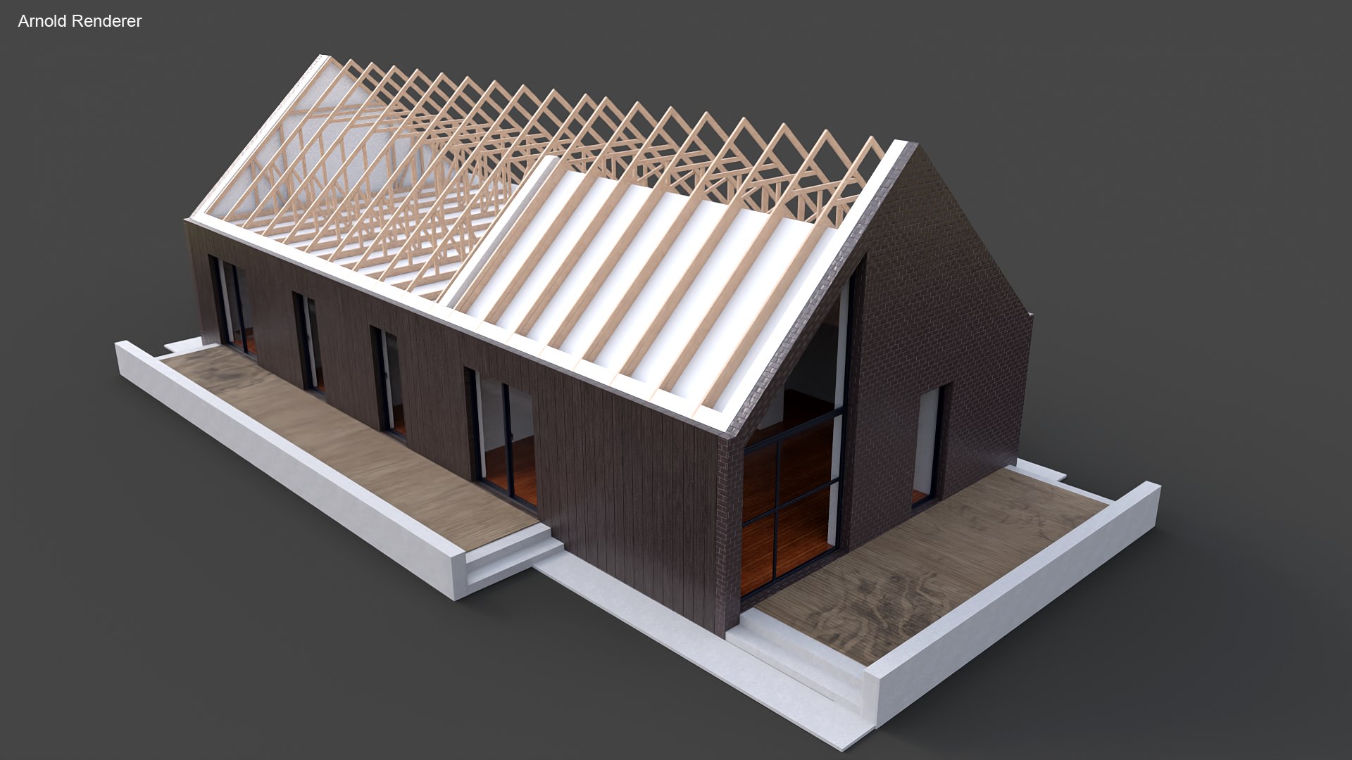 Modern House Truss System 3D Model - TurboSquid 2053358