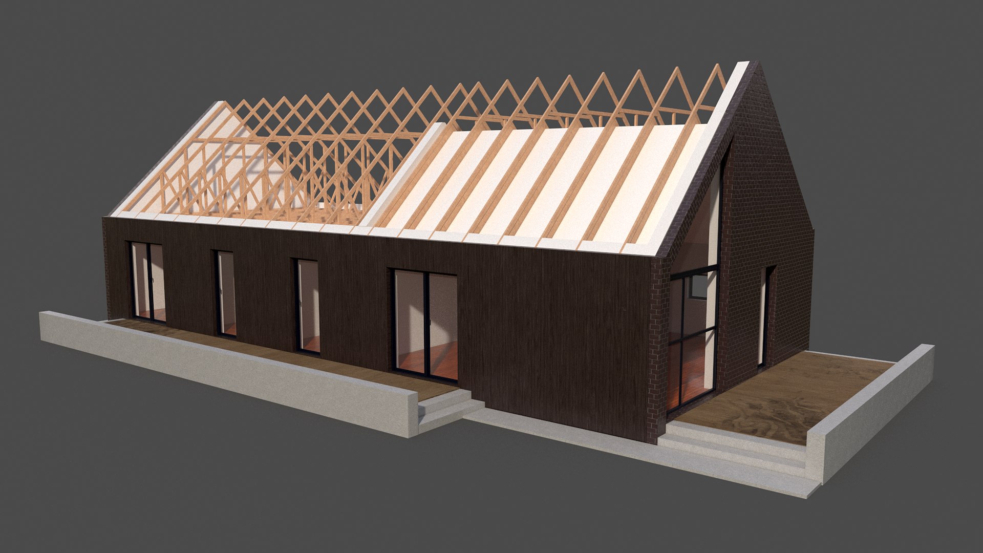 Modern House Truss System 3D Model - TurboSquid 2053358