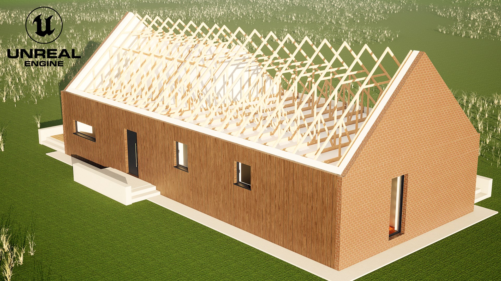 Modern House Truss System 3D Model - TurboSquid 2053358