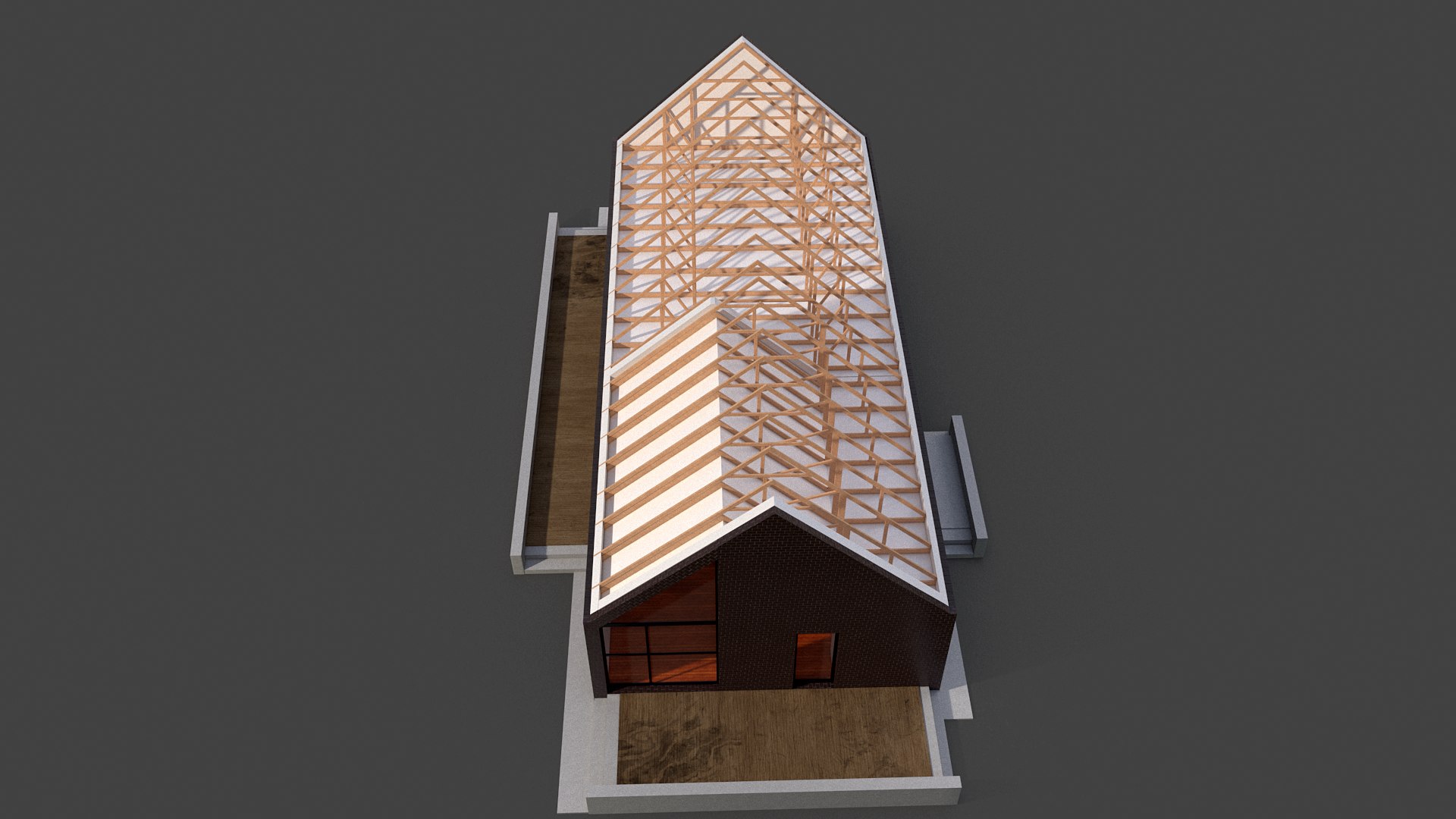 Modern House Truss System 3D Model - TurboSquid 2053358