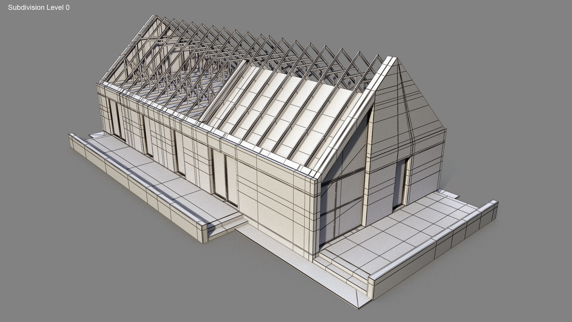 Modern House Truss System 3D Model - TurboSquid 2053358