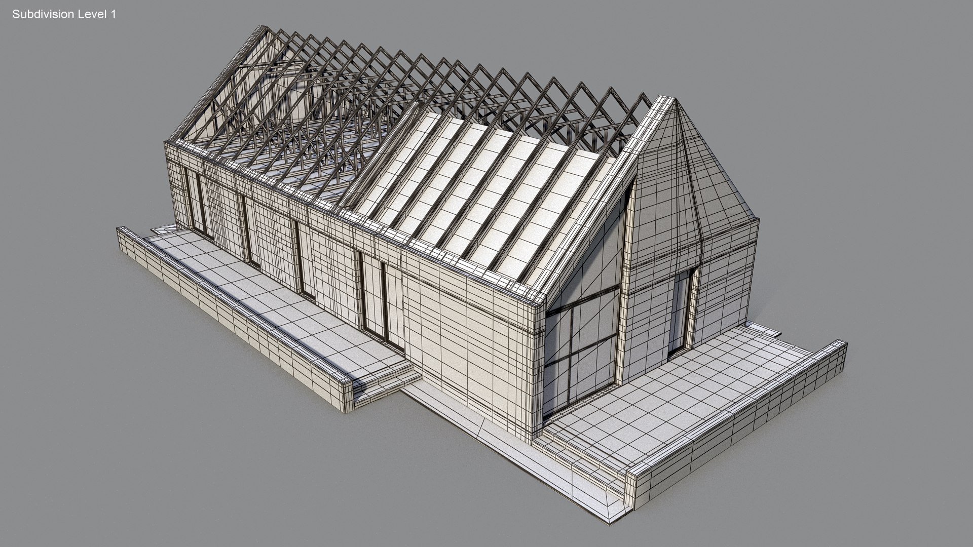 Modern House Truss System 3D Model - TurboSquid 2053358