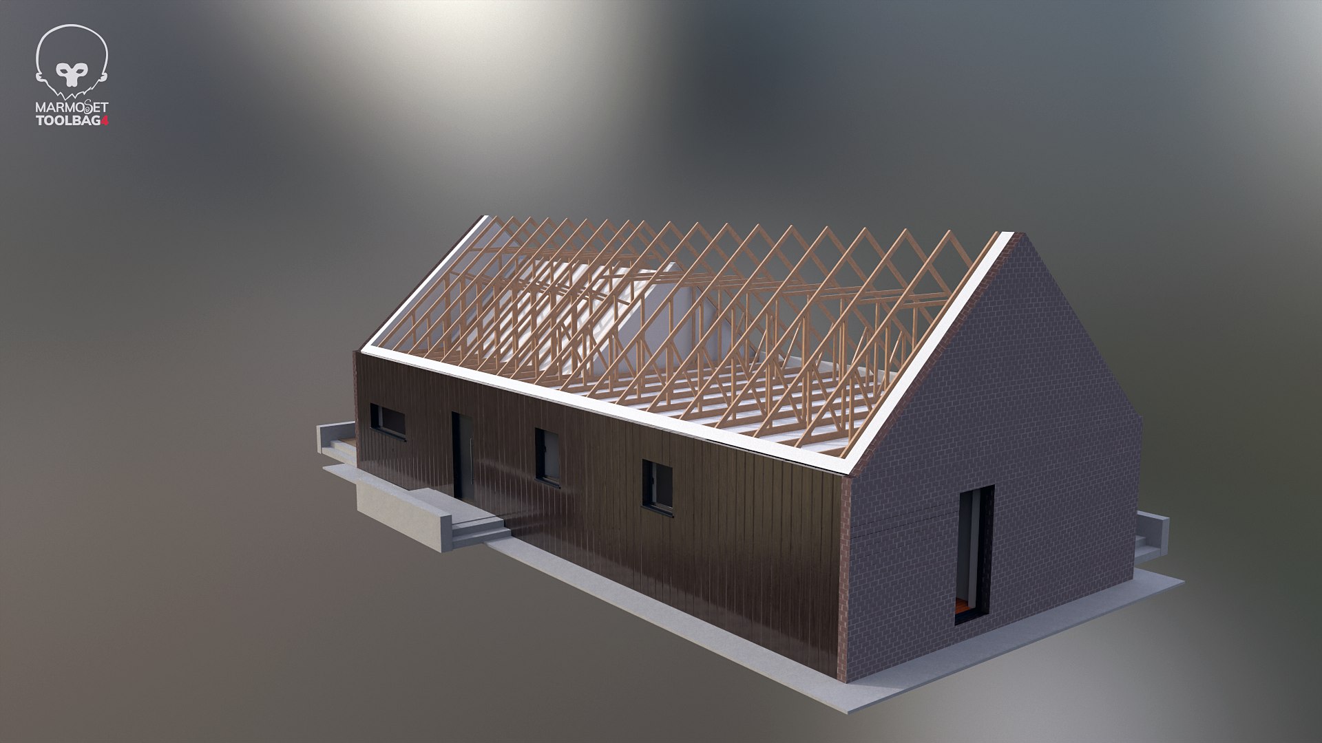 Modern House Truss System 3D Model - TurboSquid 2053358