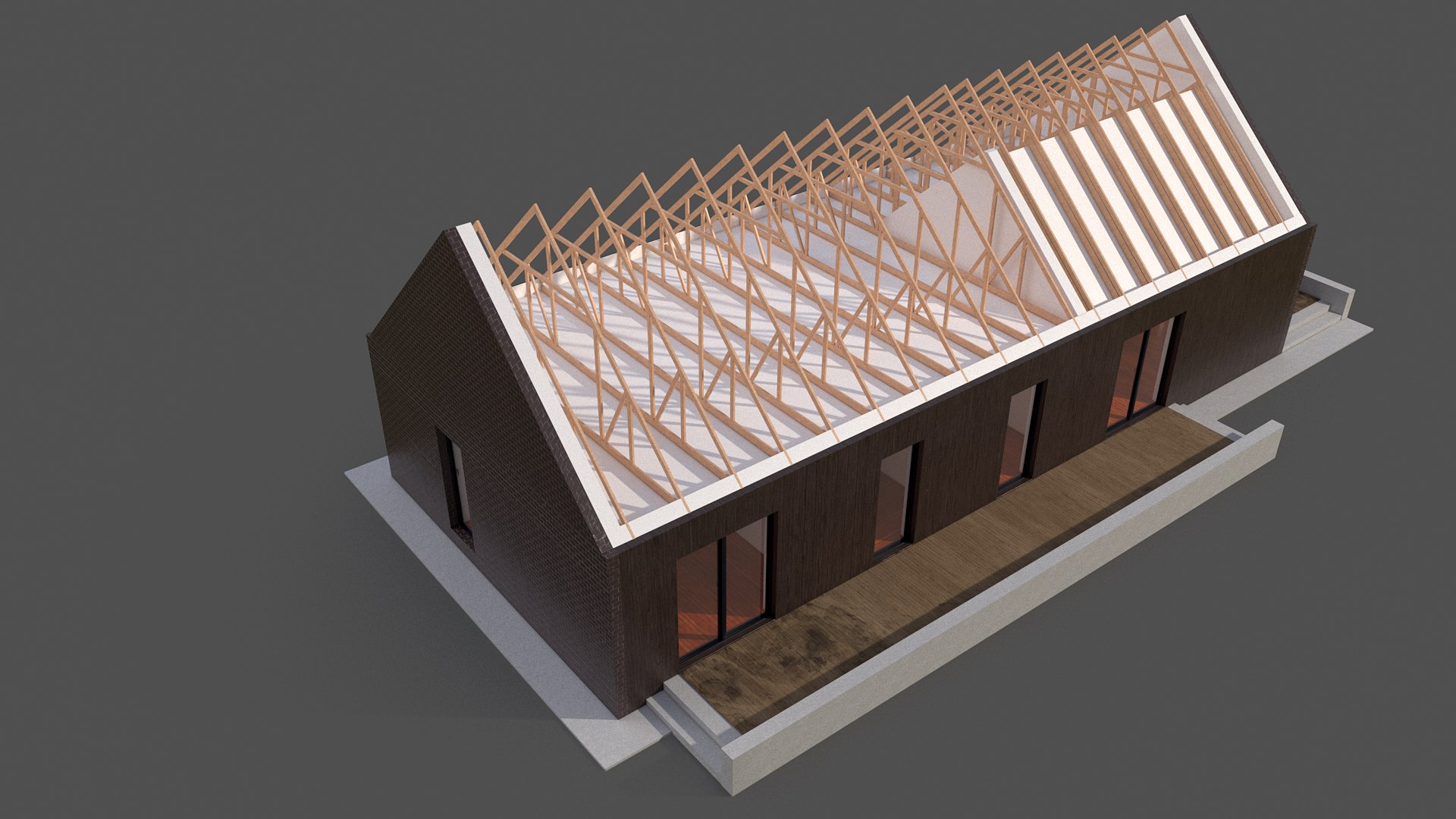 Modern House Truss System 3D Model - TurboSquid 2053358