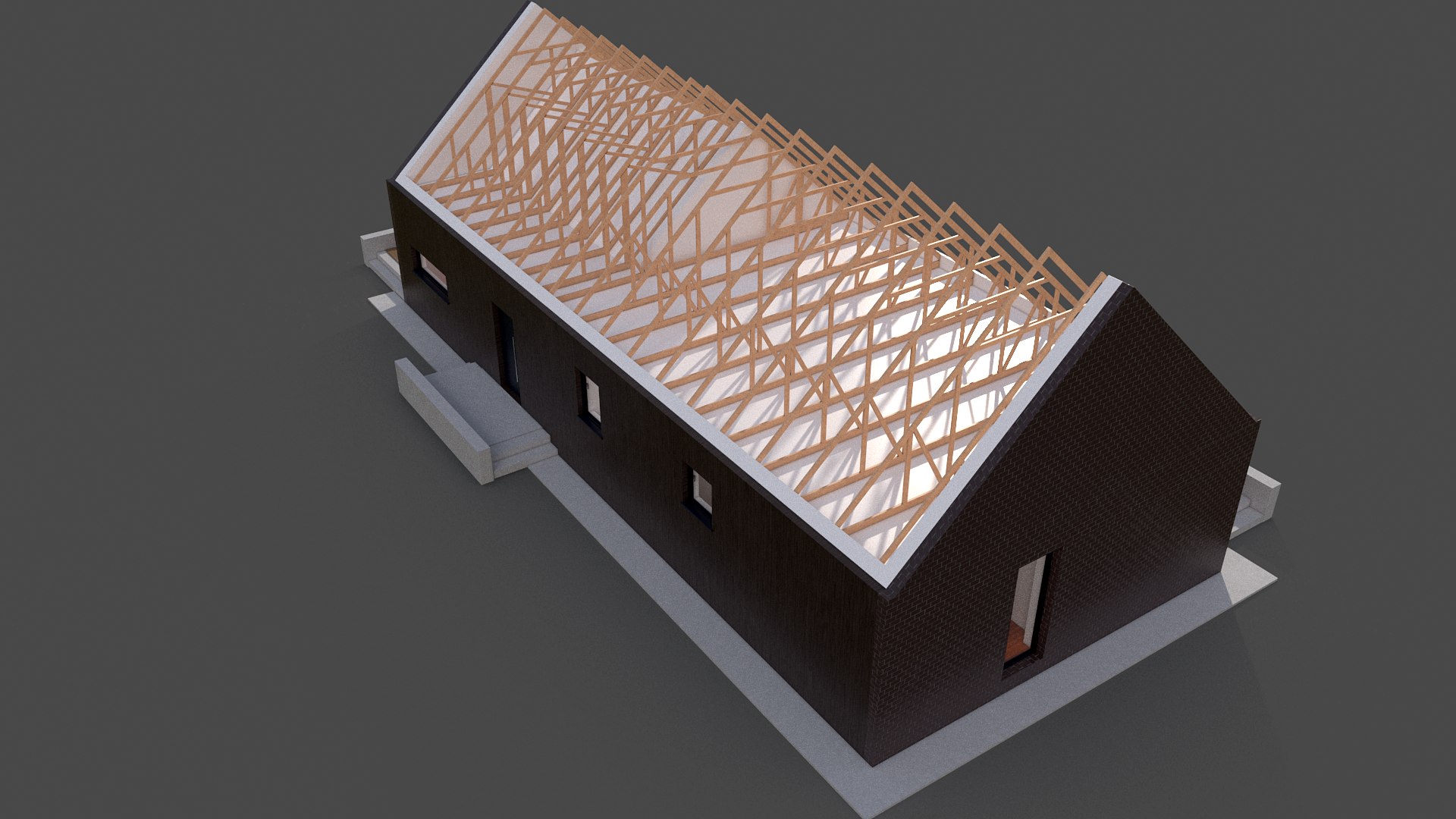 Modern House Truss System 3D Model - TurboSquid 2053358