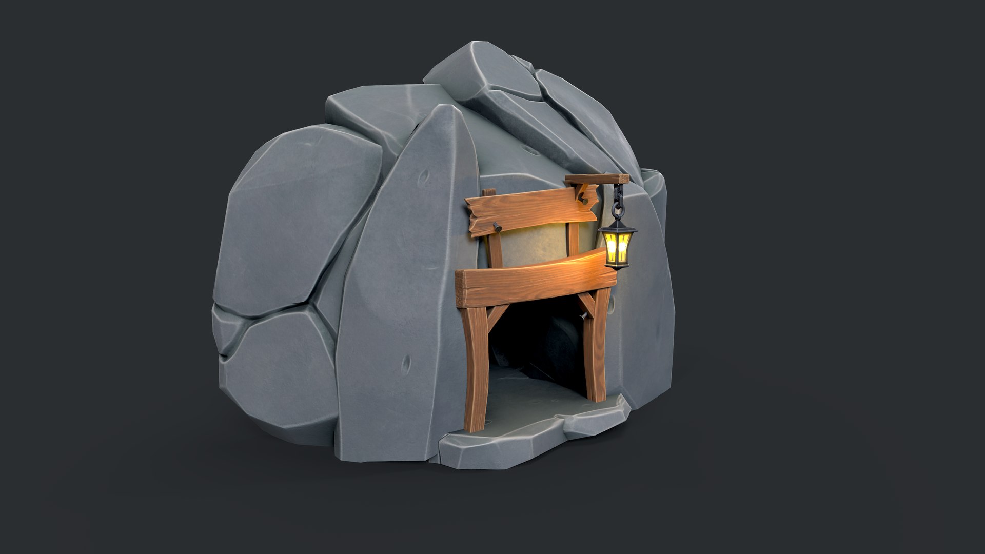 3D Stylized Mine Entrance - TurboSquid 1874866