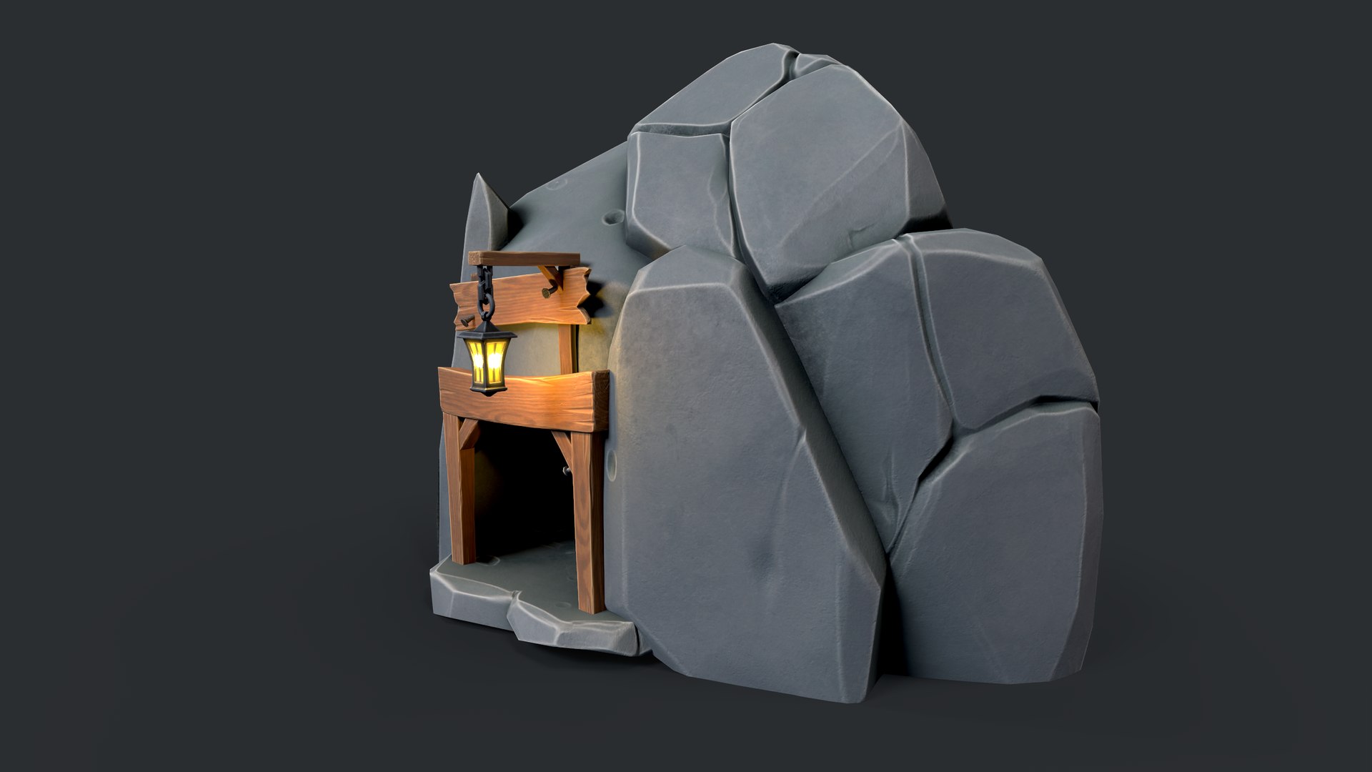 3D Stylized Mine Entrance - TurboSquid 1874866