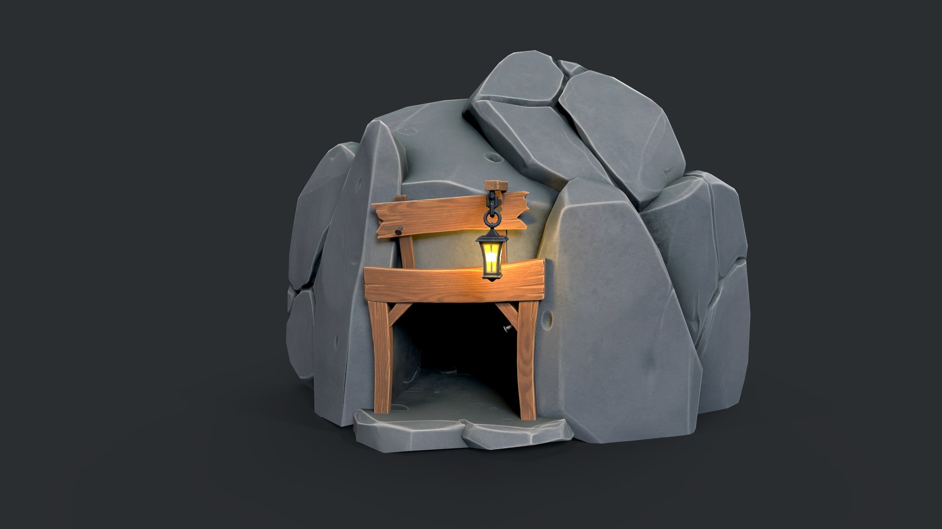 3D Stylized Mine Entrance - TurboSquid 1874866