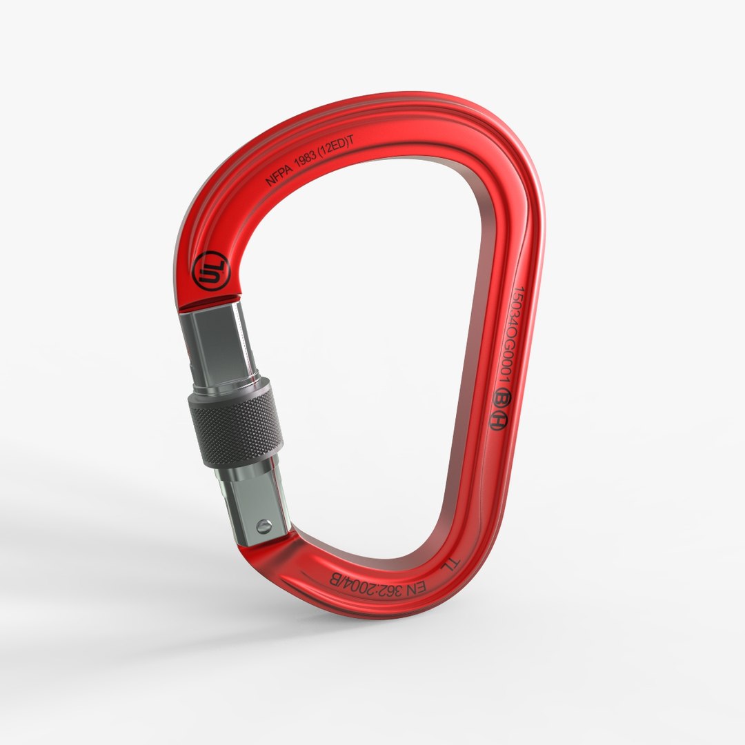 3D red carabiner model - TurboSquid 1253933