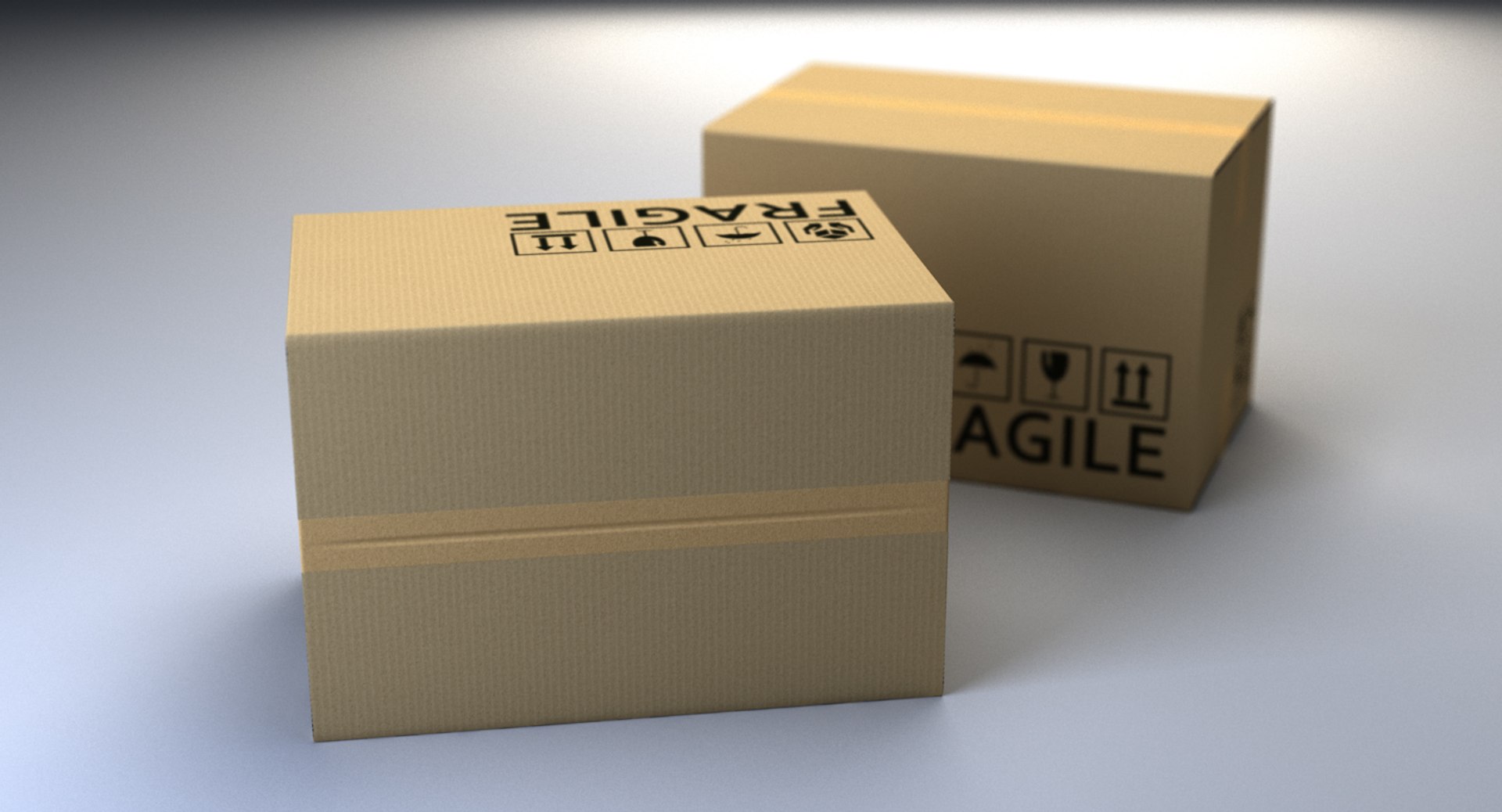 3d Model Large Cardboard Box