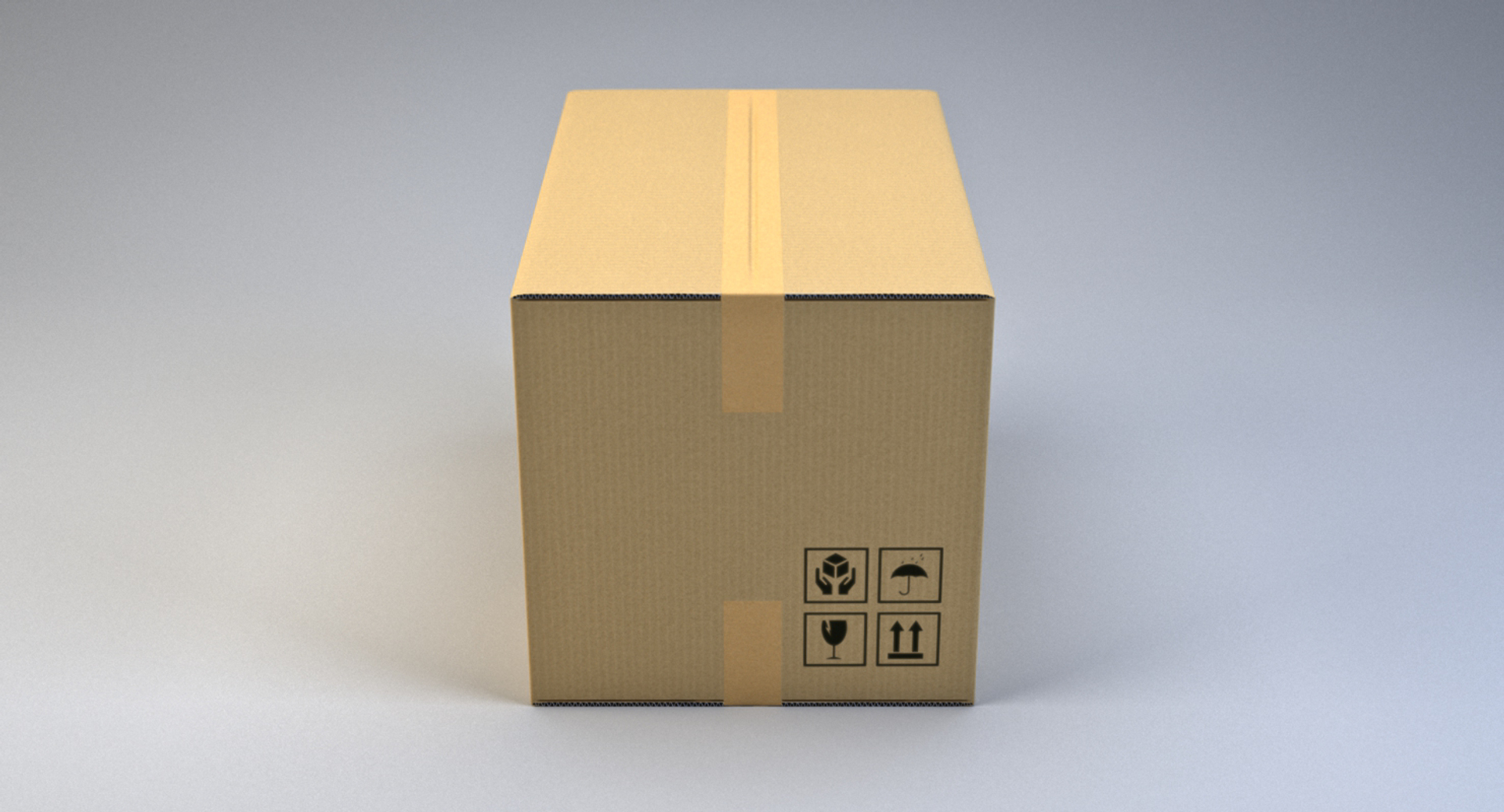 3d Model Large Cardboard Box