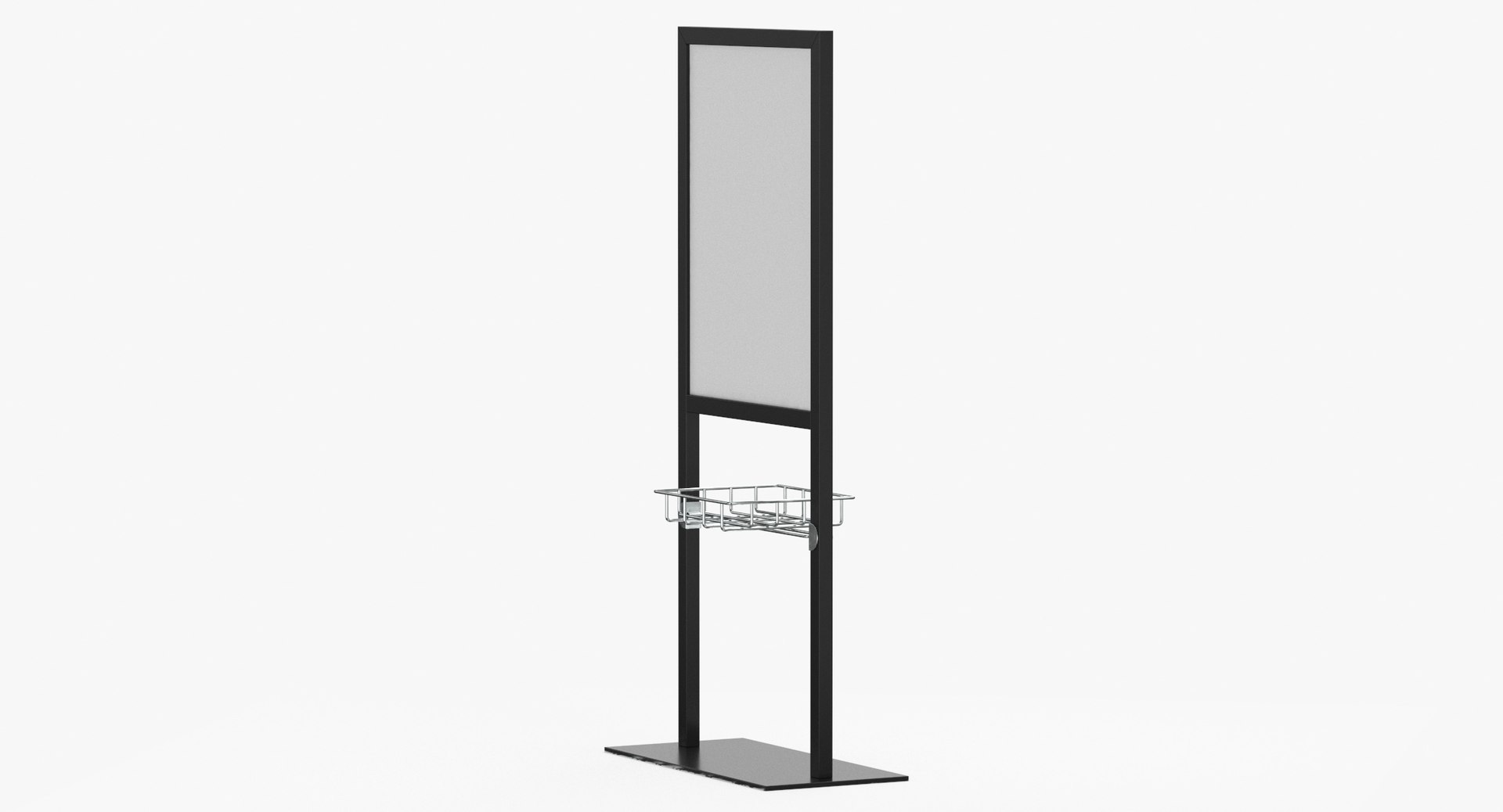 Stand Up Signage 02 Metal Black And White 3D Model - TurboSquid 1965893