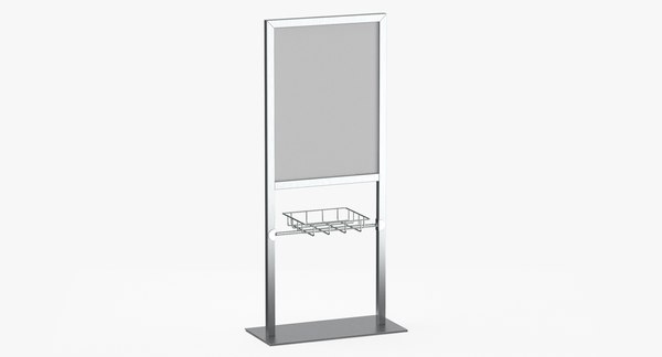 modelo 3d Stand Up Signage 02 Metal Blanco y Negro - TurboSquid 1965893