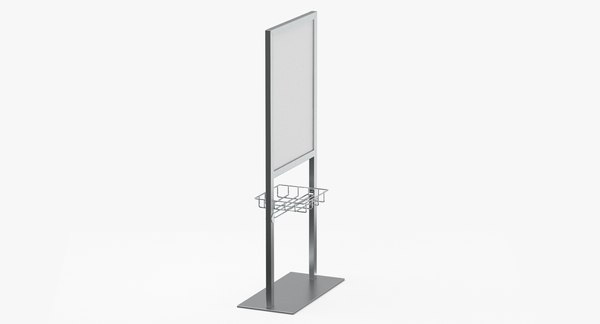 modelo 3d Stand Up Signage 02 Metal Blanco y Negro - TurboSquid 1965893
