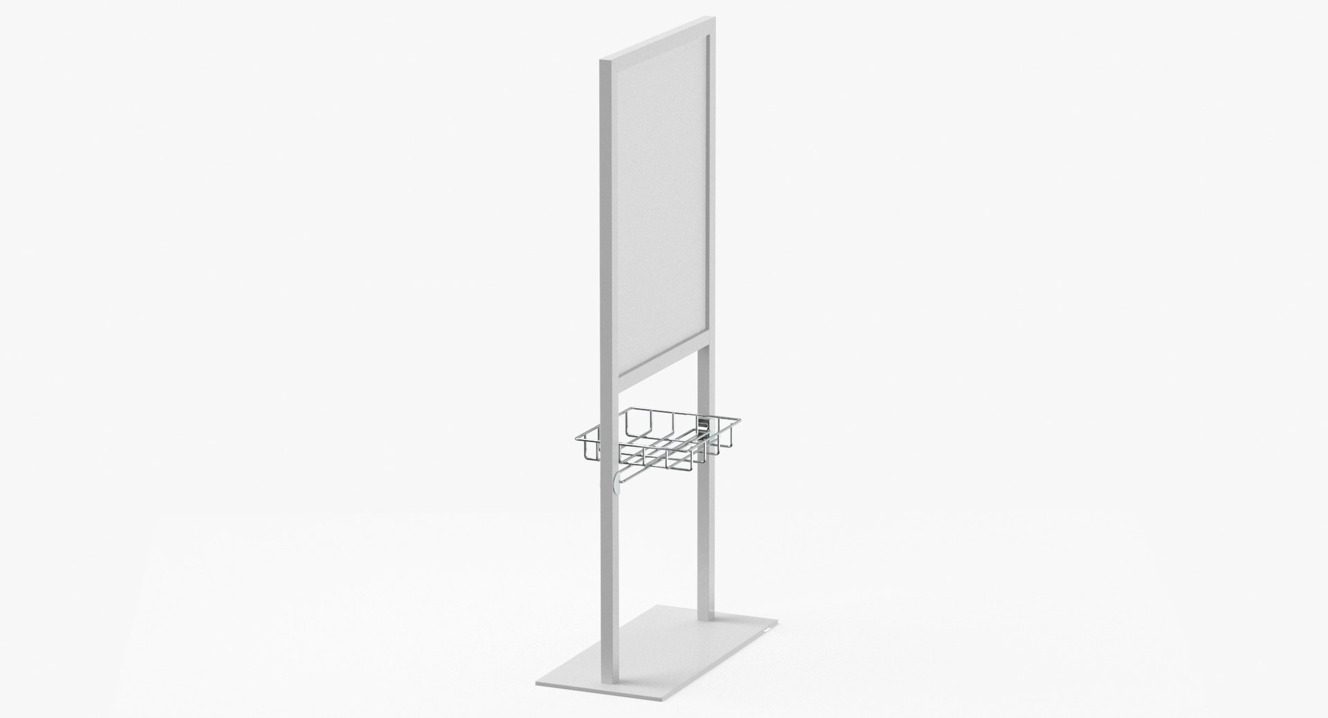 Stand Up Signage 02 Metal Black And White 3D Model - TurboSquid 1965893
