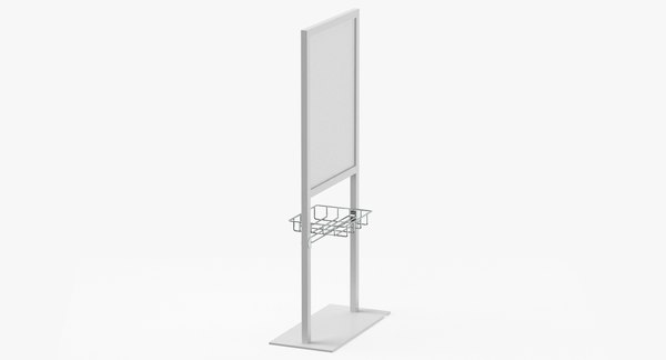 modelo 3d Stand Up Signage 02 Metal Blanco y Negro - TurboSquid 1965893