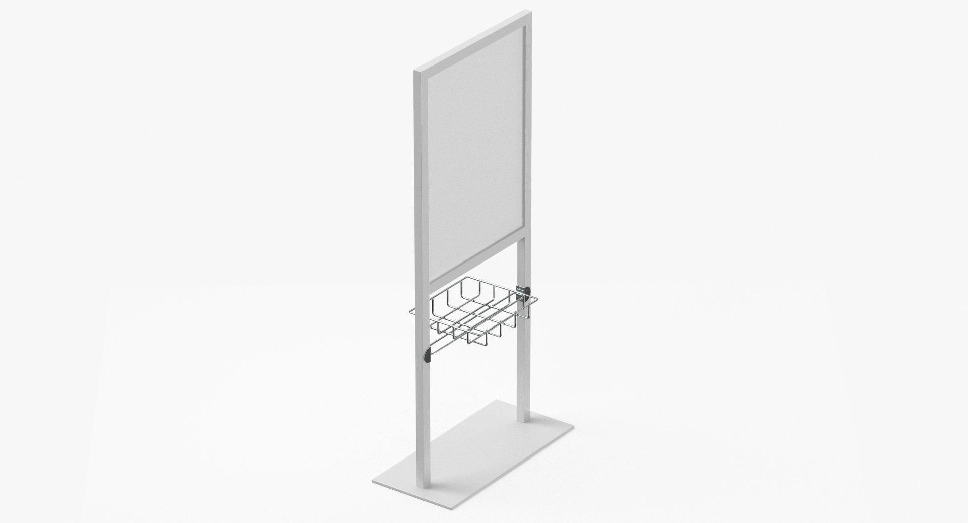 Stand Up Signage 02 Metal Black And White 3D Model - TurboSquid 1965893