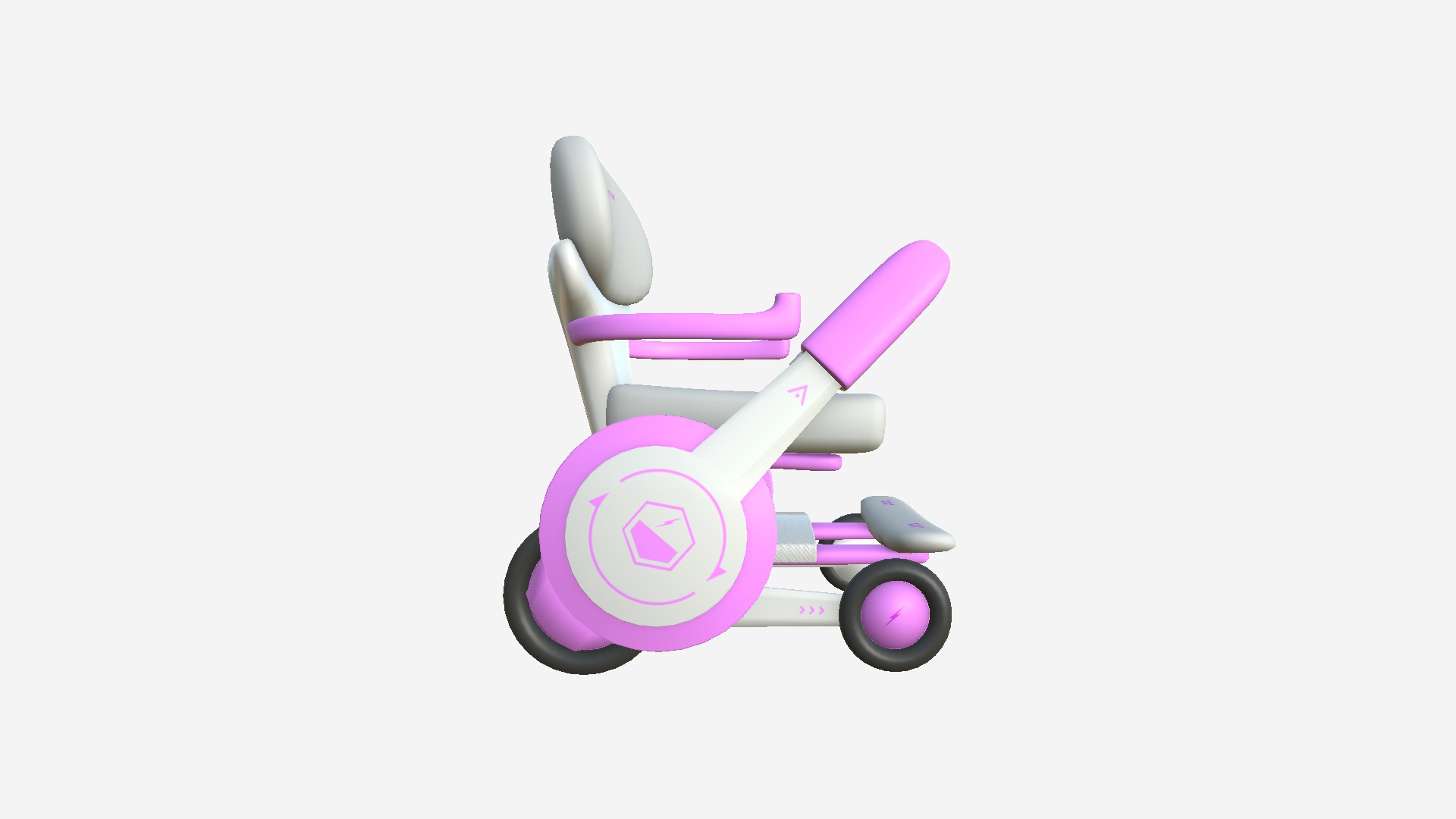 3D Tech Wheelchair B03 White Pink - Disability Character Design model ...