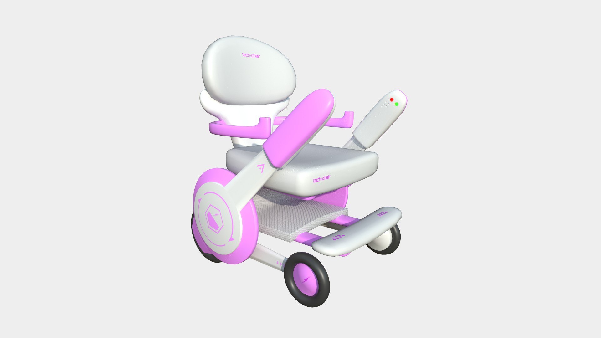 3D Tech Wheelchair B03 White Pink - Disability Character Design model ...