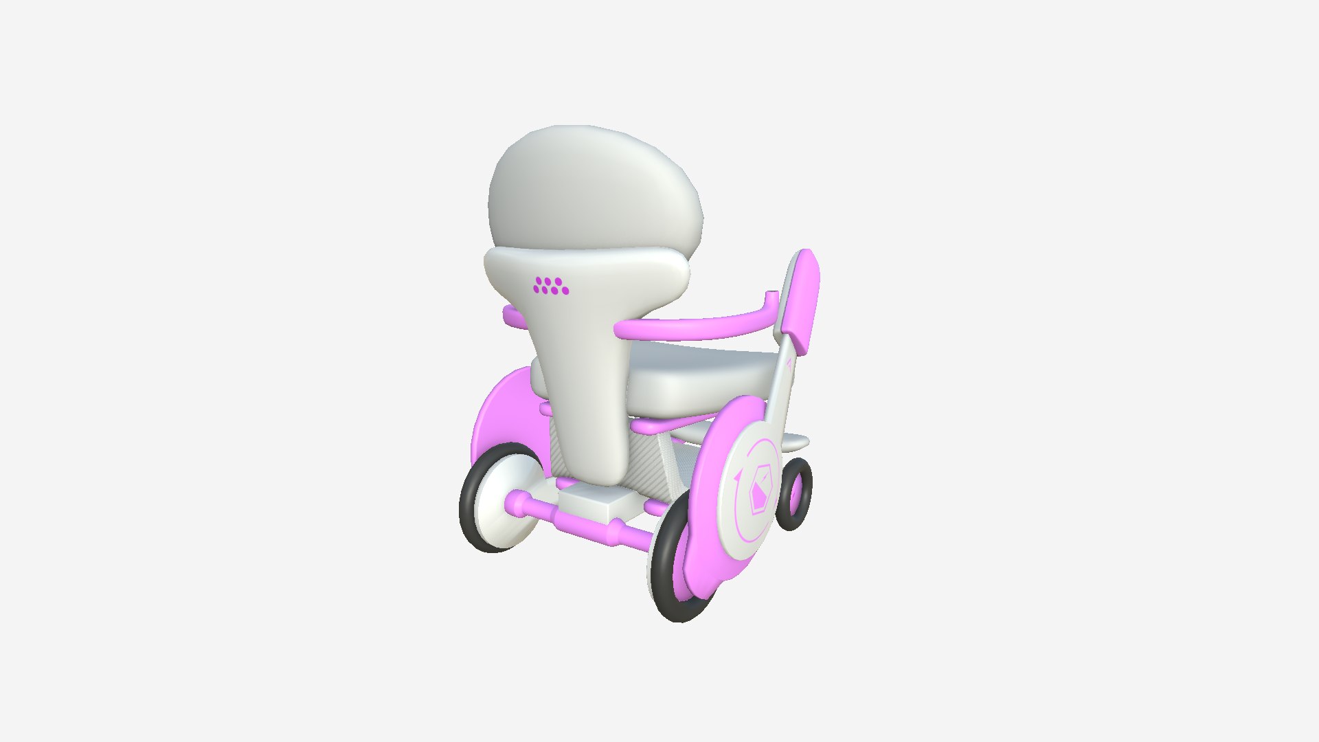 3D Tech Wheelchair B03 White Pink - Disability Character Design model ...