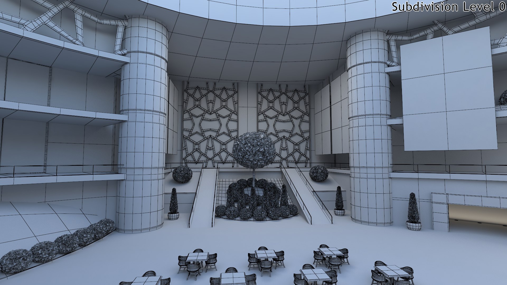 Sci-FI Futuristic Virtual Lobby Model - TurboSquid 2335881