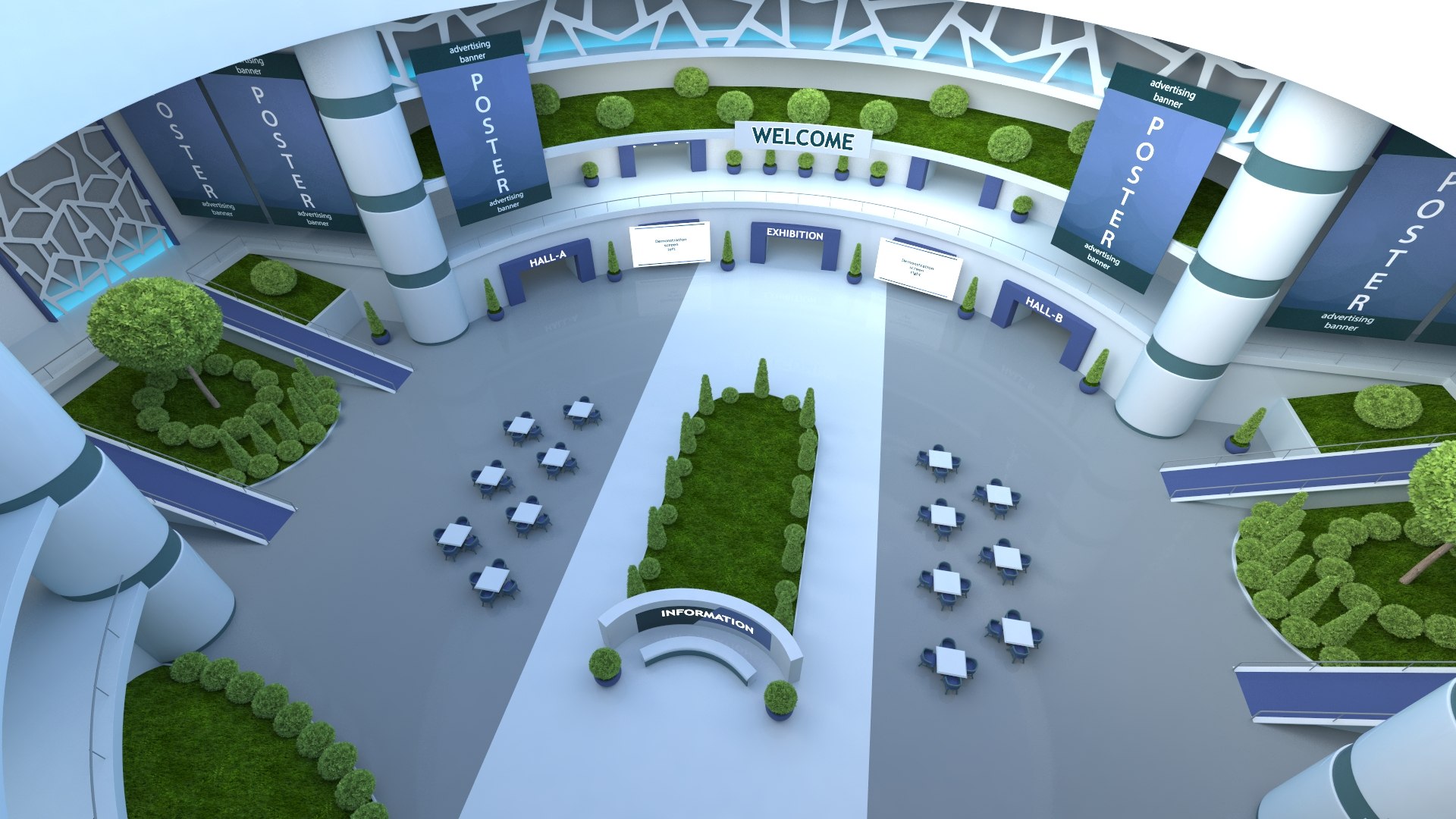 Sci-FI Futuristic Virtual Lobby Model - TurboSquid 2335881