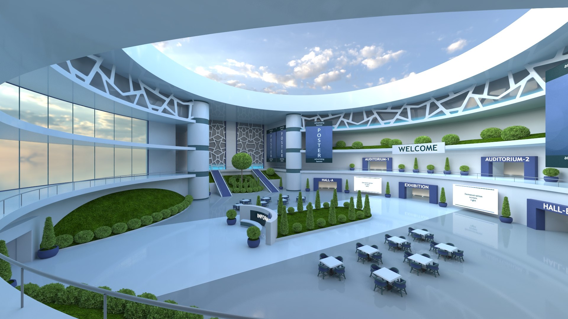 Sci-FI Futuristic Virtual Lobby Model - TurboSquid 2335881