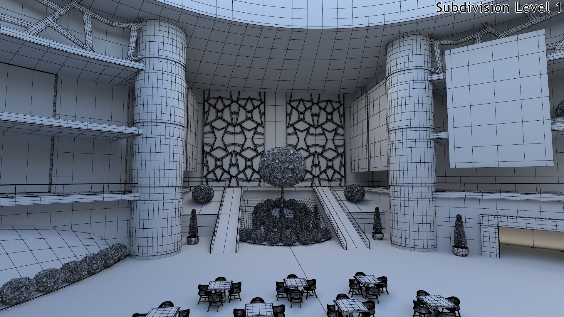 Sci-FI Futuristic Virtual Lobby Model - TurboSquid 2335881