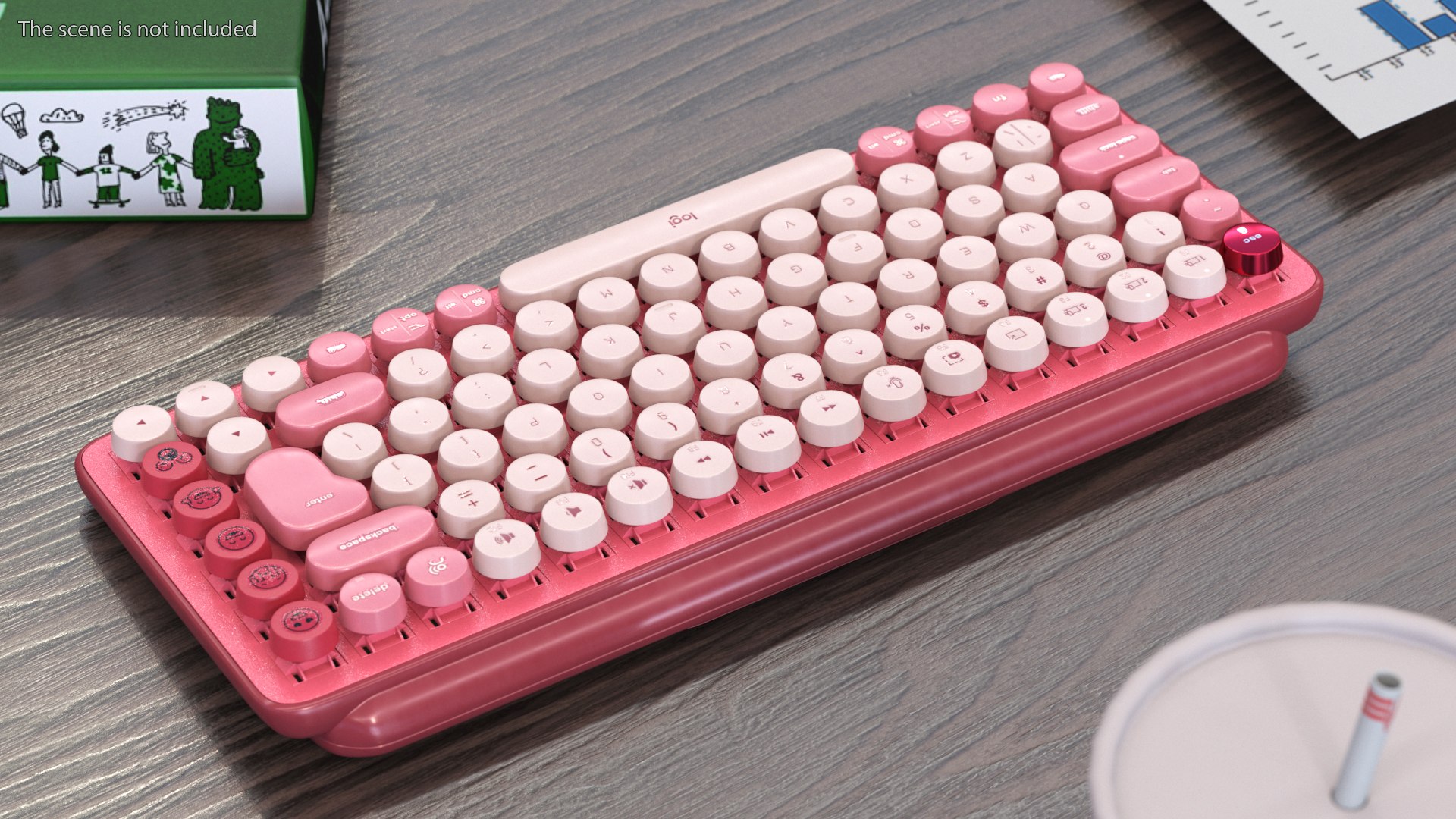 Logitech Keyboard With Emoji Keys Pink 3D Model - TurboSquid 1974454