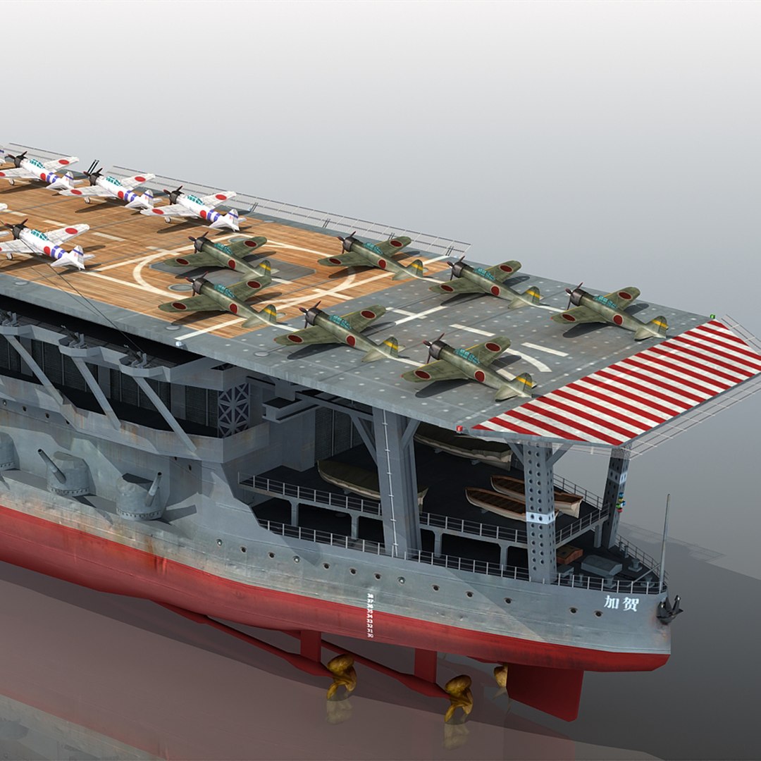 Japanese Aircraft Carrier Kaga 3d Max