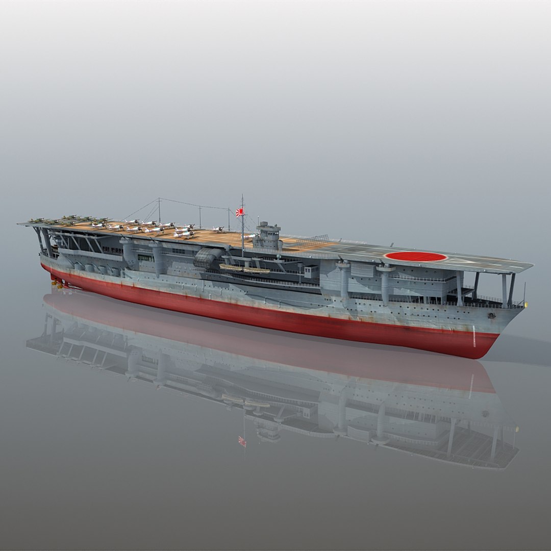 japanese aircraft carrier kaga 3d max
