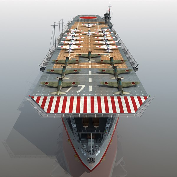 japanese aircraft carrier kaga 3d max