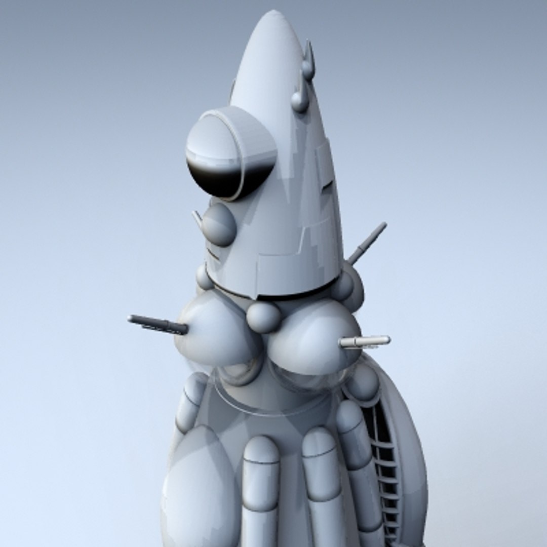 3d Retro Styled Rocketship