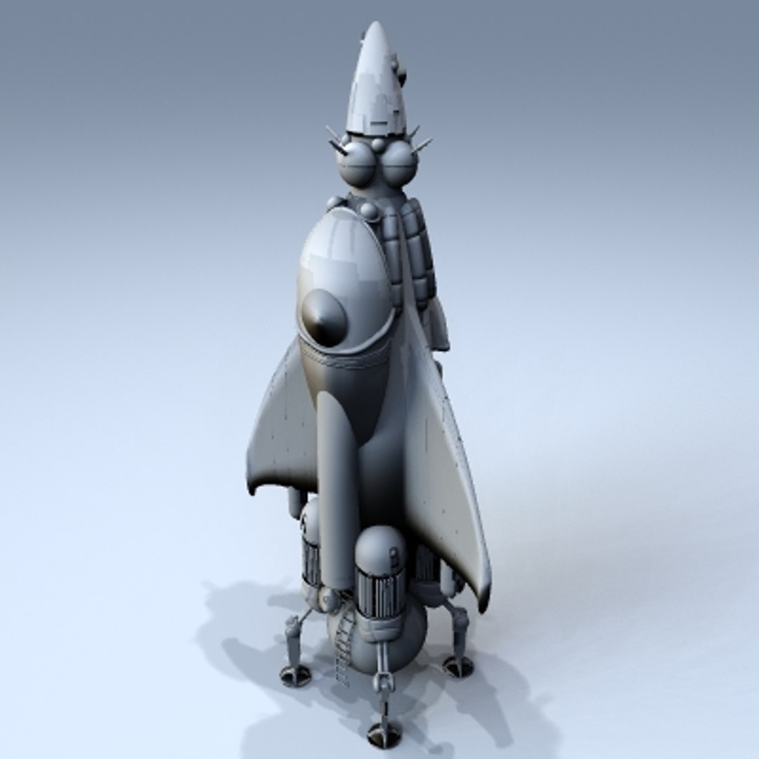 3d Retro Styled Rocketship