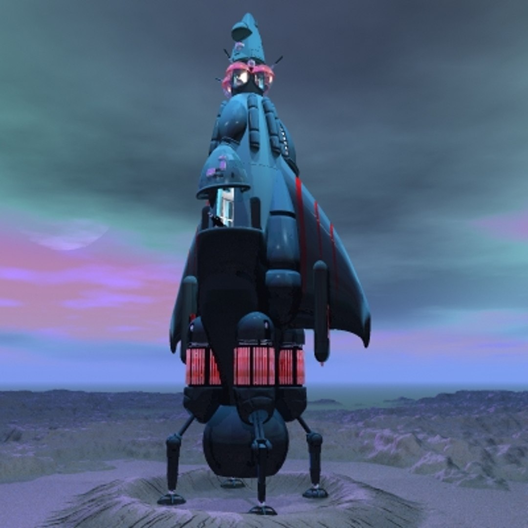 3d Retro Styled Rocketship