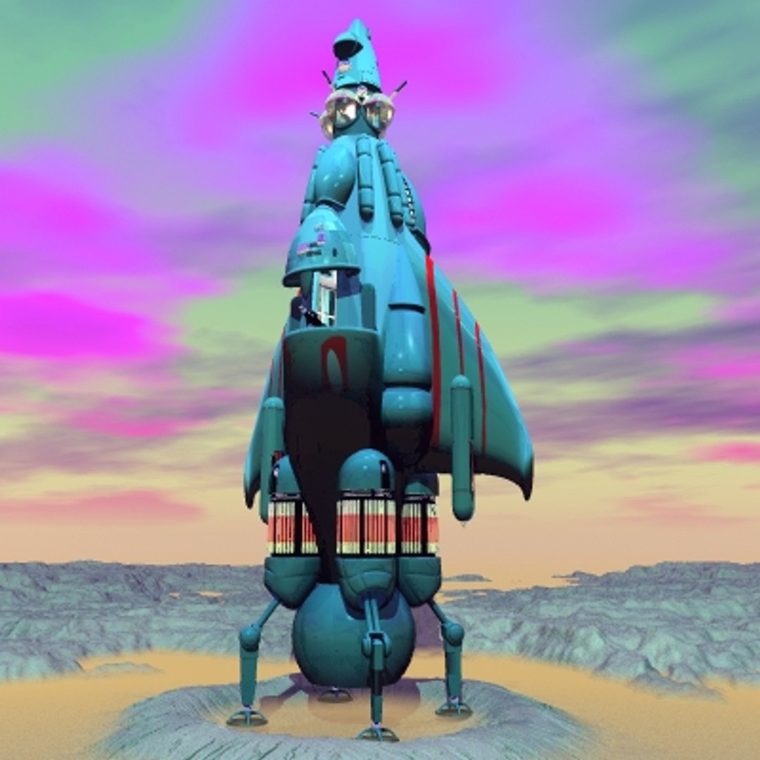 3d Retro Styled Rocketship