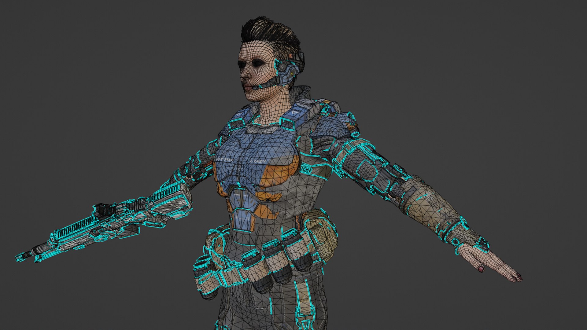 Realistic Rigged Fighter Soldier Girl-Suji Character 3D Model 3D Model ...