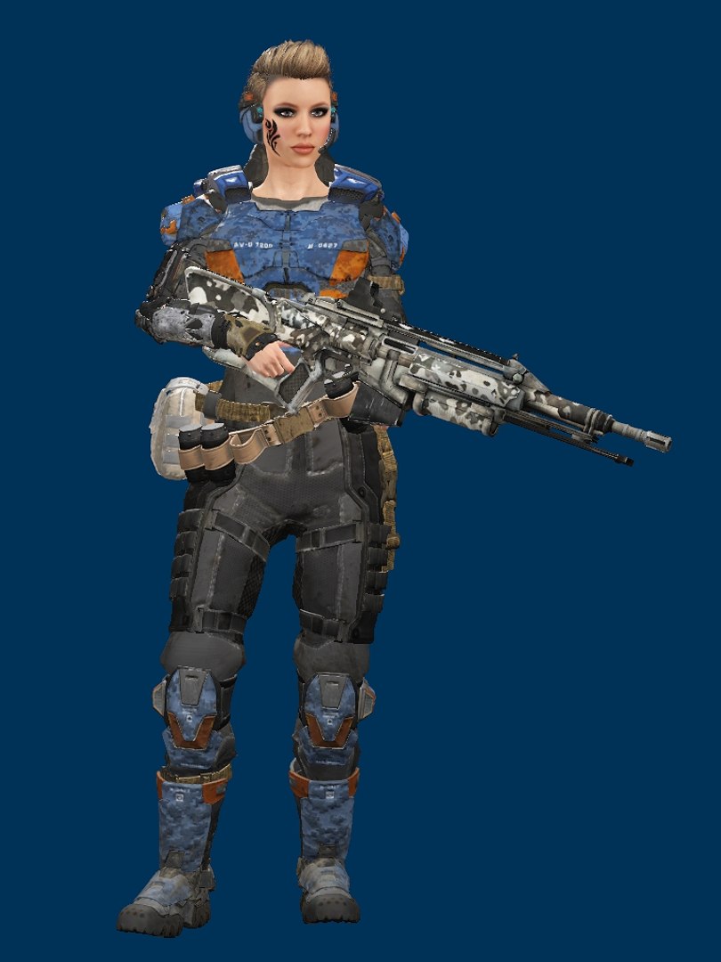 Realistic Rigged Fighter Soldier Girl-Suji Character 3D Model 3D Model ...