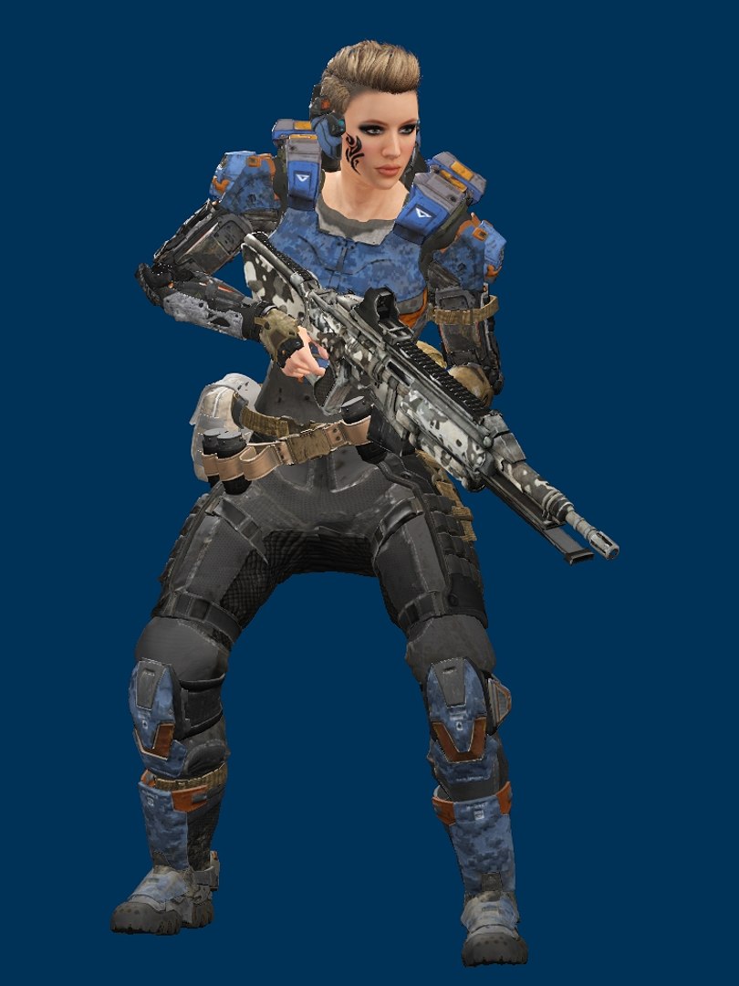 Realistic Rigged Fighter Soldier Girl-Suji Character 3D Model 3D Model ...