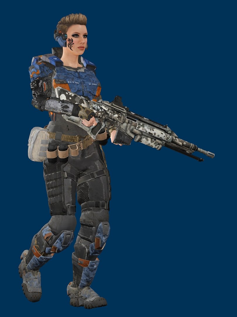 Realistic Rigged Fighter Soldier Girl-Suji Character 3D Model 3D Model ...