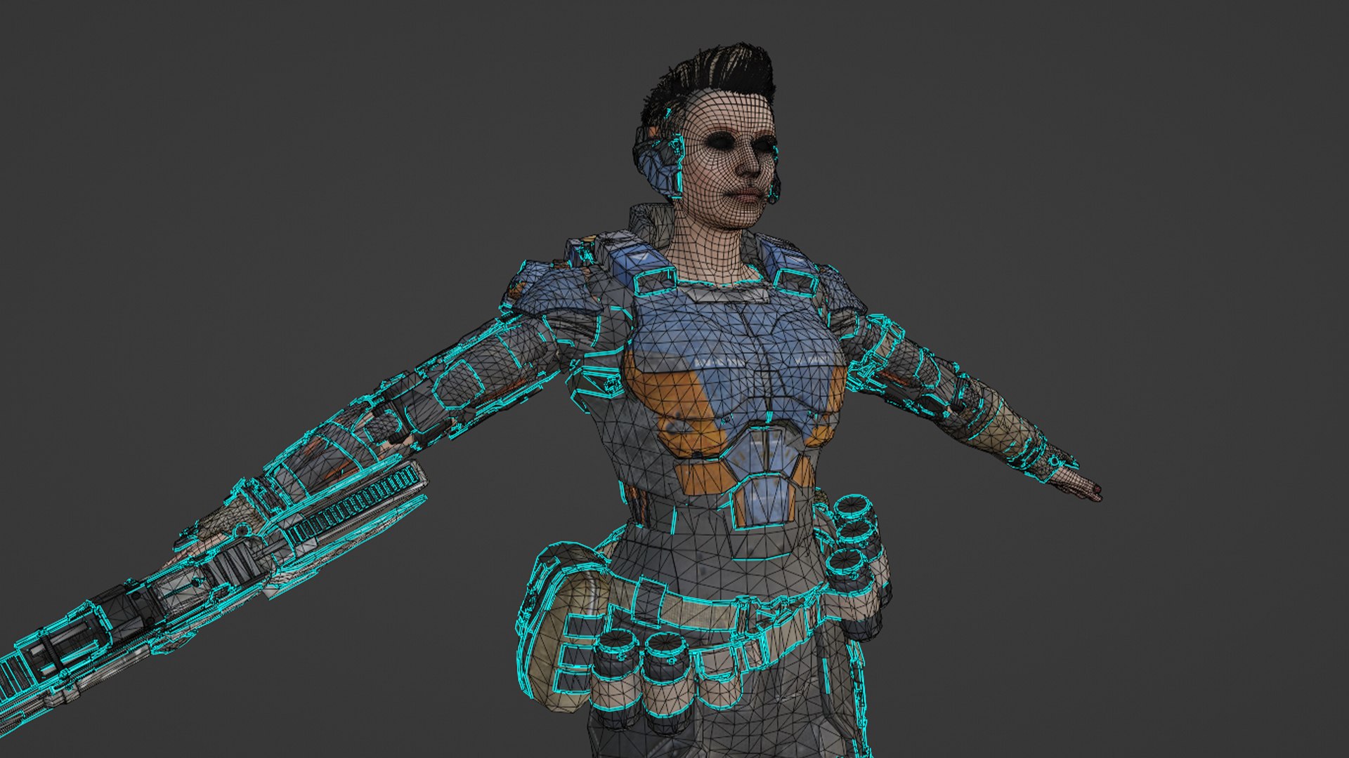 Realistic Rigged Fighter Soldier Girl-Suji Character 3D Model 3D Model ...