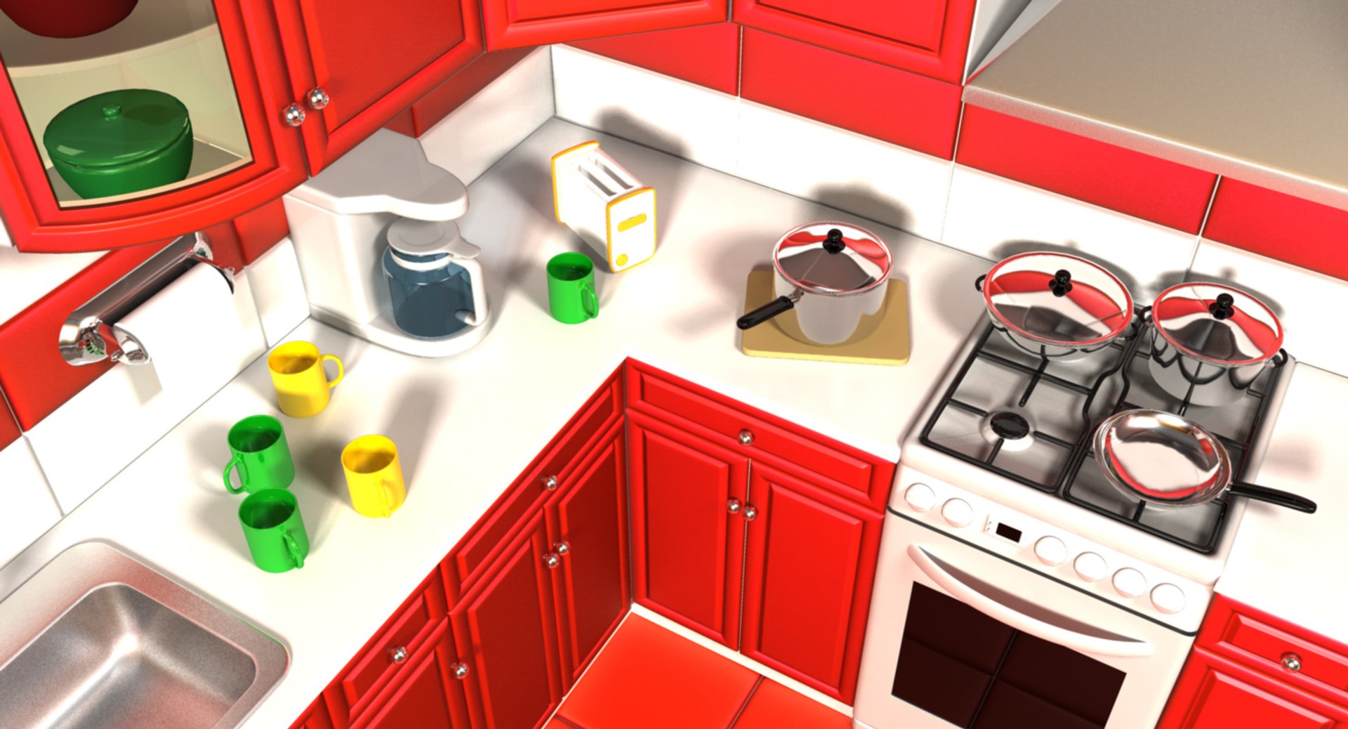 Cartoon Kitchen 3d 3ds