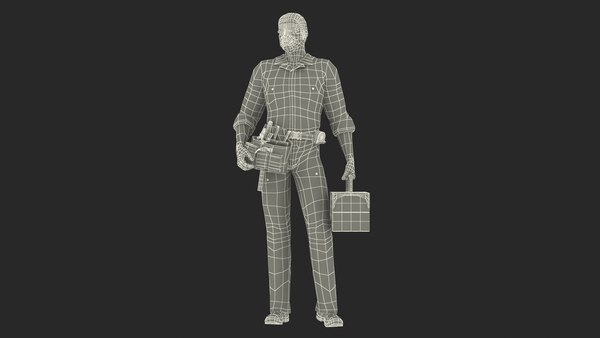 American locksmith standing pose 3D model - TurboSquid 1708602