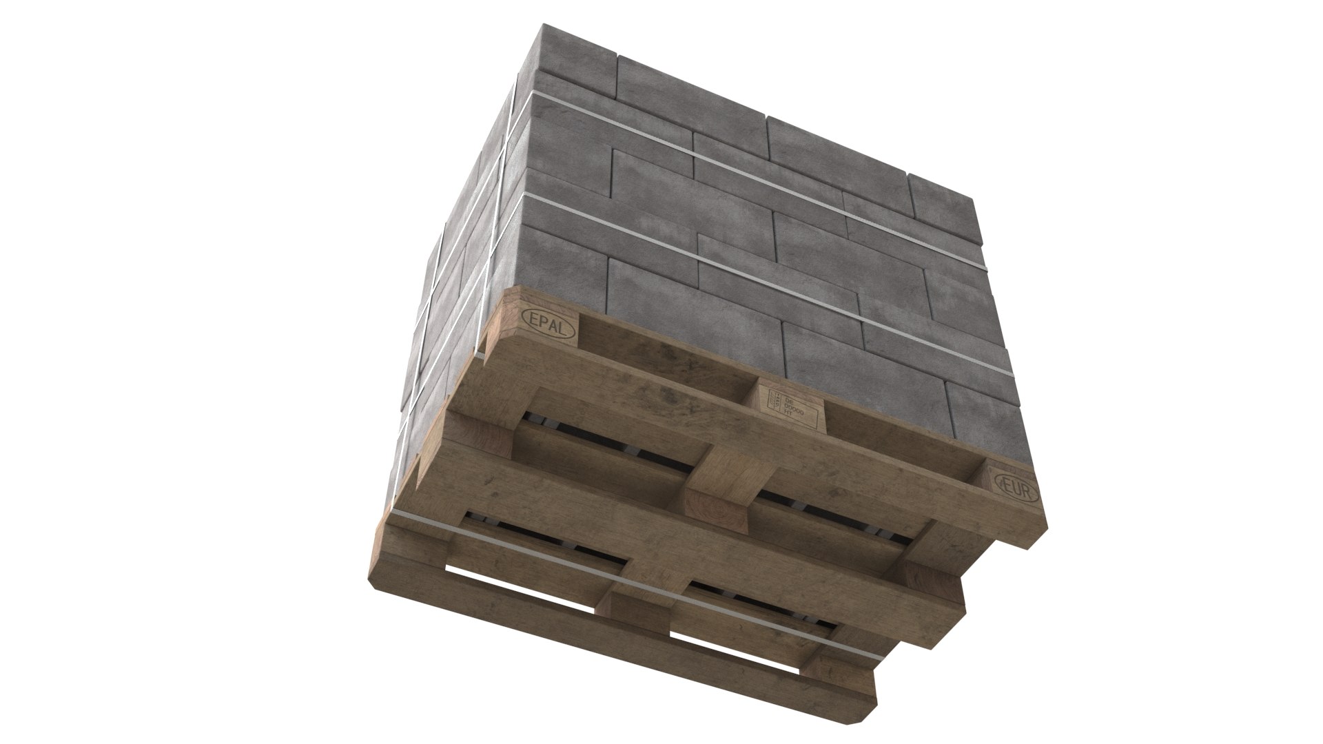 Hollow Cinder Block And Wooden Pallet 3D Model - TurboSquid 1982758