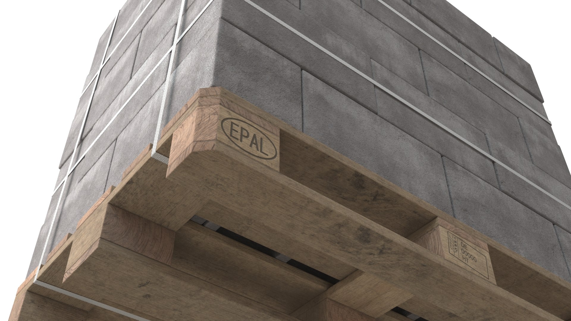 Hollow Cinder Block And Wooden Pallet 3D Model - TurboSquid 1982758