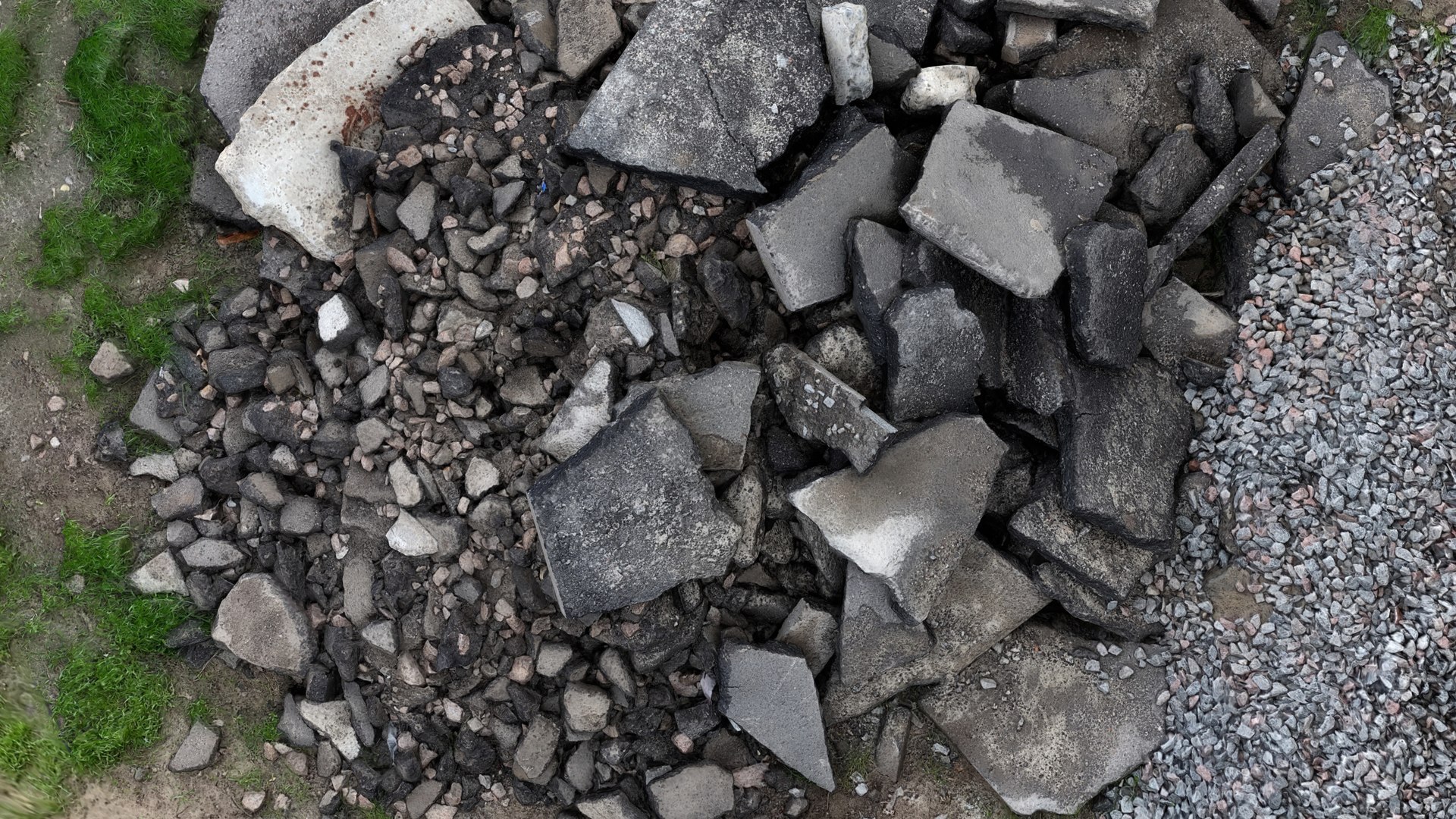 3D 3d Scan Pile Of Broken Asphalt And Concrete Rubble - TurboSquid 2399476