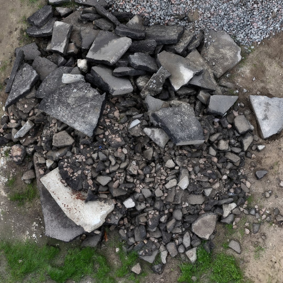 3D 3d Scan Pile Of Broken Asphalt And Concrete Rubble - TurboSquid 2399476