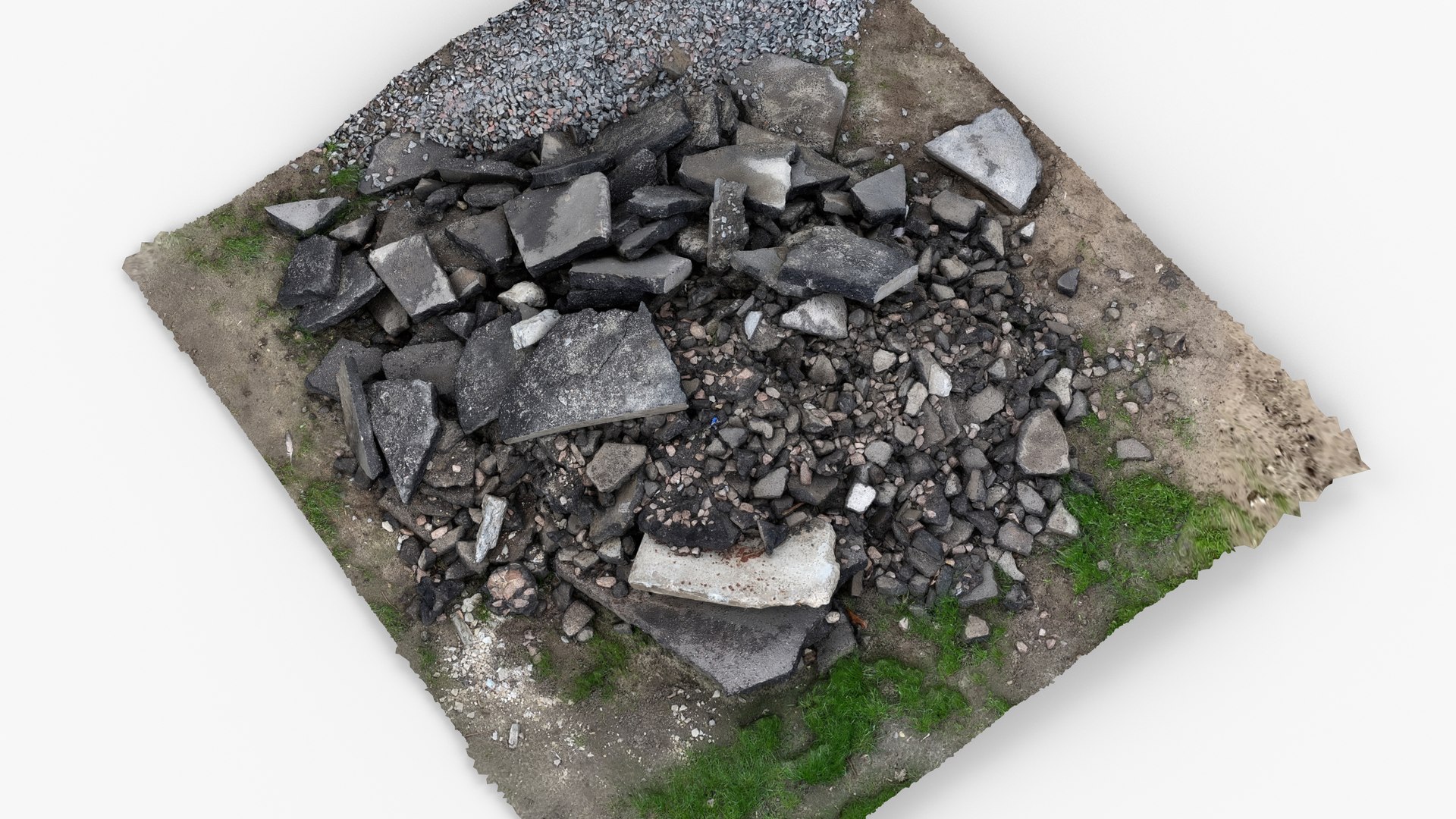 3D 3d Scan Pile Of Broken Asphalt And Concrete Rubble - TurboSquid 2399476