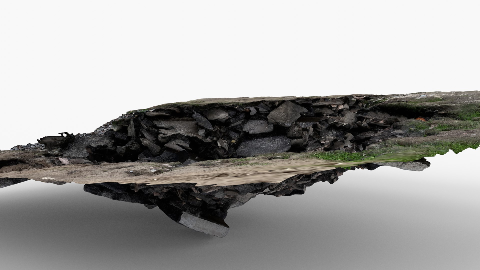 3D 3d Scan Pile Of Broken Asphalt And Concrete Rubble - TurboSquid 2399476