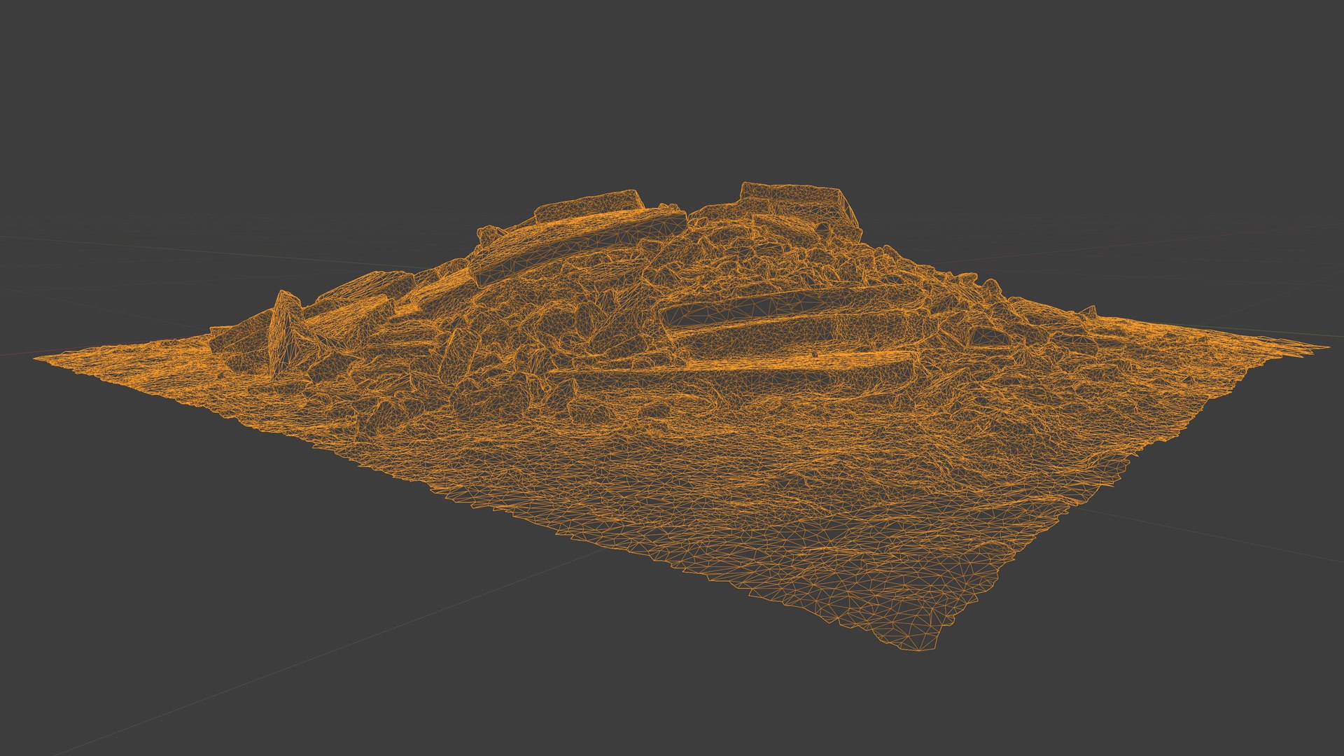 3D 3d Scan Pile Of Broken Asphalt And Concrete Rubble - TurboSquid 2399476